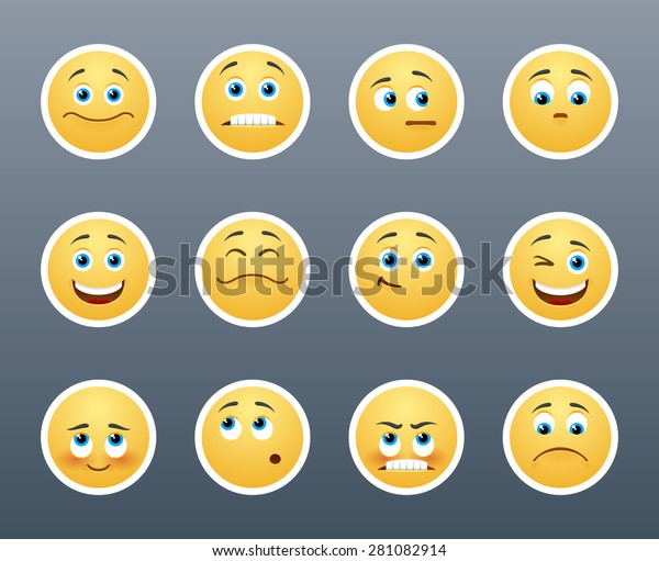 The most beautiful yellow stickers with different emotions