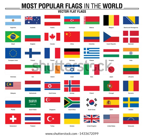 Most Popular Flags World Flags On Stock Vector (Royalty Free ...