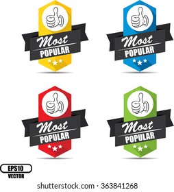Most Popular Label Sign Vector Illustration Stock Vector (Royalty Free ...