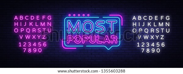 Most Popular Neon Sign Vector Most Stock Vector (Royalty Free ...