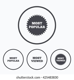 Most Popular Star Icon Most Viewed Stock Vector (Royalty Free) 425483830