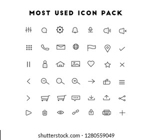 Most Used Icons Pack Web Ui: vector de stock (libre de regalías ...