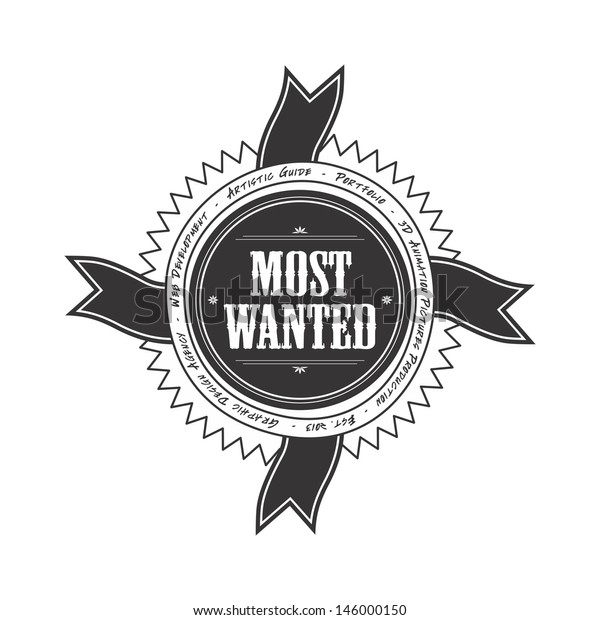 Most Wanted Sticker Label Stock Vector (Royalty Free) 146000150 ...