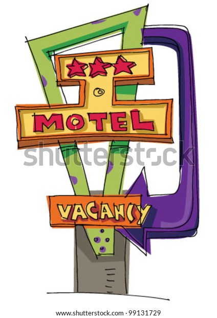 Motel Sign Cartoon Stock Vector (Royalty Free) 99131729 | Shutterstock