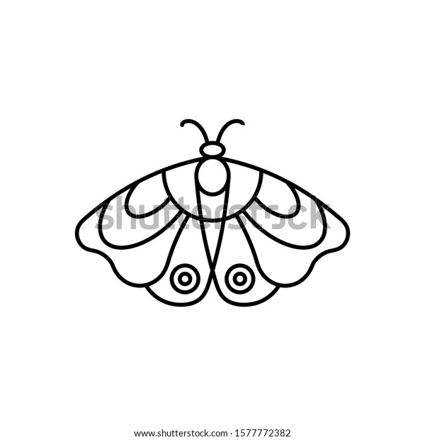 Moth Icon Outlines Minimalist Style Vector Stock Vector (Royalty Free ...