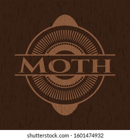Moth Retro Wooden Emblem Vector Illustration Stock Vector (Royalty Free ...