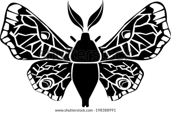 Moth Silhouette Stock Vector (Royalty Free) 198388991