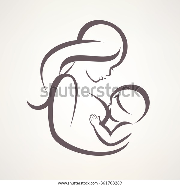 Mother Breastfeeding Her Baby Symbol Stock Vector (Royalty Free) 361708289 Mother Breastfeeding Her Baby Symbol Stock Vector (Royalty Free) 361708289