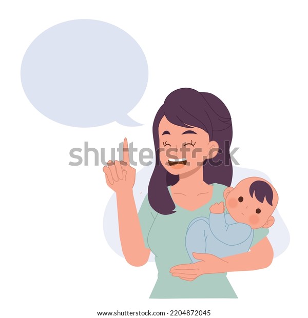 Mother Child Concept Happy Mother Speaking Stock Vector (Royalty Free ...