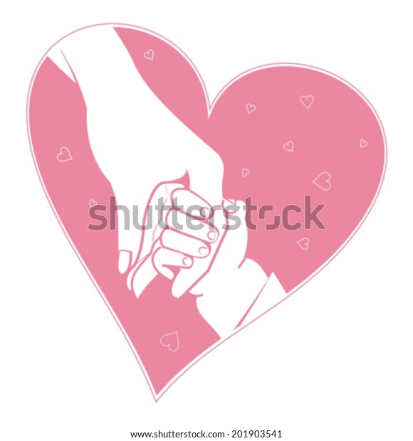 Mother Child Hand By Hand Vector Stock Vector (Royalty Free) 201903541 ...