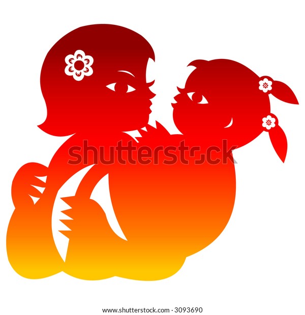 Mother Daughter Stock Vector (Royalty Free) 3093690 | Shutterstock