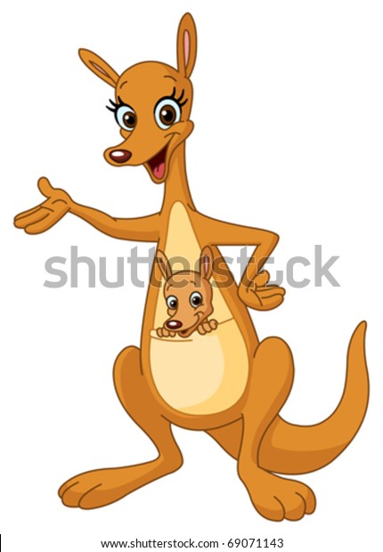 Mother Kangaroo Her Baby Stock Vector (Royalty Free) 69071143 Mother Kangaroo Her Baby Stock Vector (Royalty Free) 69071143
