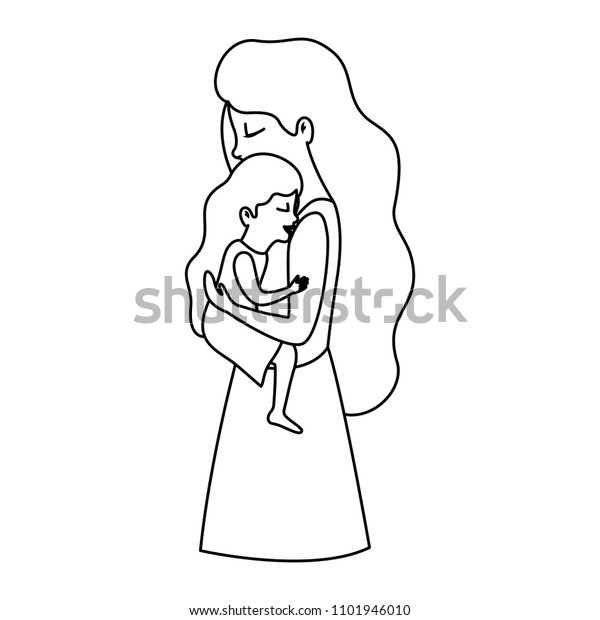 Mother Lifting Daughter Characters Stock Vector (Royalty Free ...
