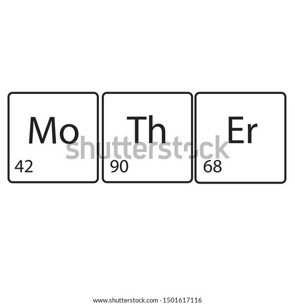 Mother Periodic Table Text Vecctor Illustration Stock Vector (Royalty ...