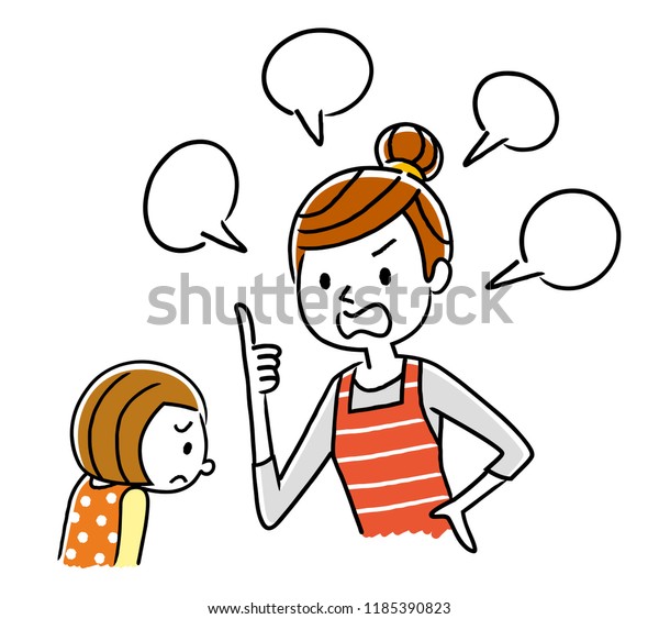 Mother Scolding Child Stock Vector (Royalty Free) 1185390823 | Shutterstock