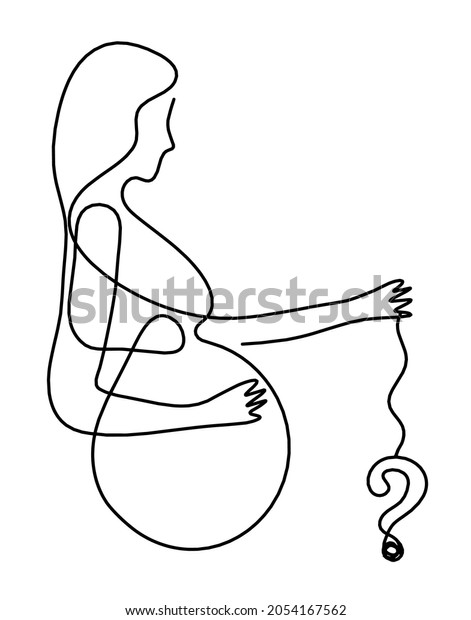 Mother Silhouette Body Question Mark Line Stock Vector (Royalty Free ...