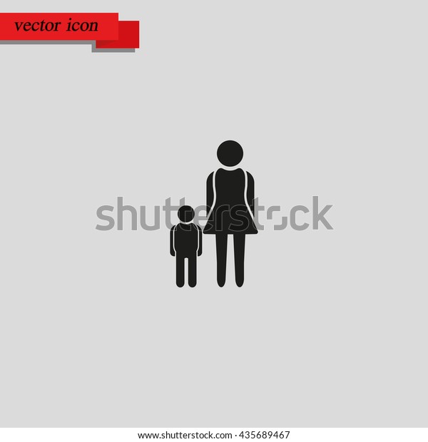 Mother Son Icon Stock Vector (Royalty Free) 435689467