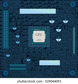 Motherboard Cpu Illustration Computer Part Vector Stock Vector (Royalty ...