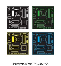 Motherboard High Resolution Logo Design Stock Vector (Royalty Free ...
