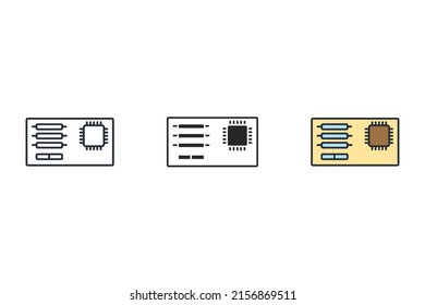 Motherboards Icons Symbol Vector Elements Infographic Stock Vector ...