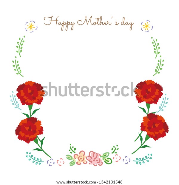 Mothers Day Carnation Frame Illustration Stock Vector Royalty Free