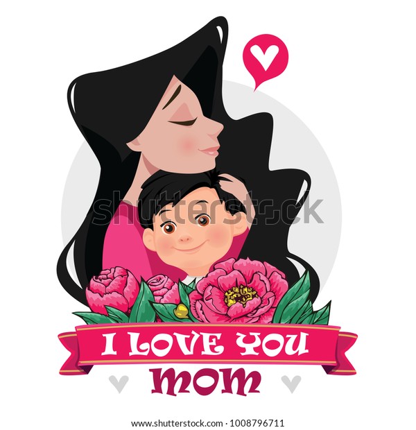 Vector de stock (libre de regalías) sobre Mothers Lovemoms Hug Mom ... Vector de stock (libre de regalías) sobre Mothers Lovemoms Hug Mom ...