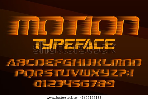 Motion Alphabet Font Fast Speed Effect Stock Vector (Royalty Free ...