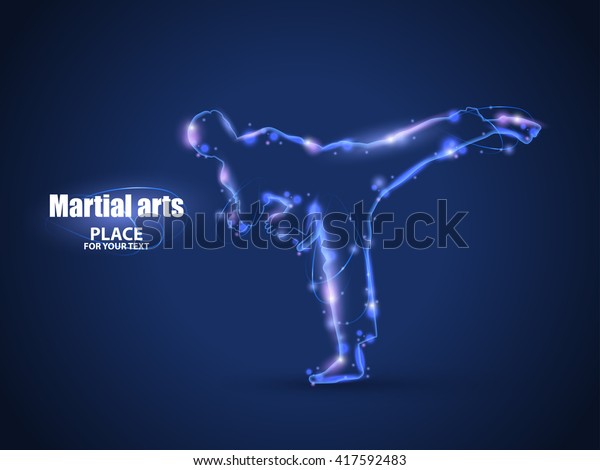Motion Design Silhouette Karateka Doing Standing Stock Vector (Royalty ...