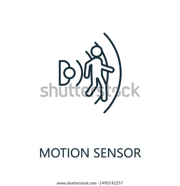 Motion Sensor Outline Icon Thin Line: vector de stock (libre de ...