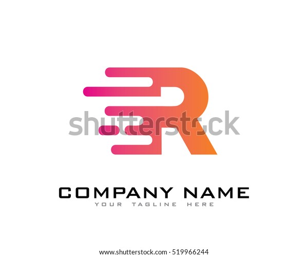 Motion Speed Line Letter R Logo Stock Vector (Royalty Free) 519966244