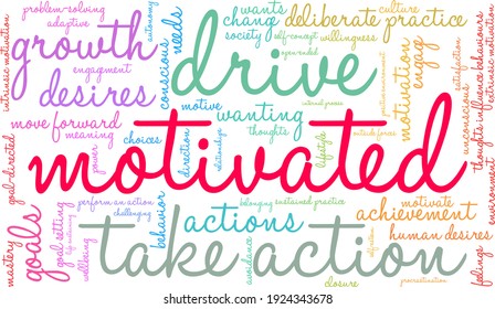 Motivated Word Cloud On White Background Stock Vector (Royalty Free ...