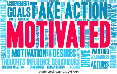Motivated Word Cloud On White Background Stock Vector (Royalty Free ...