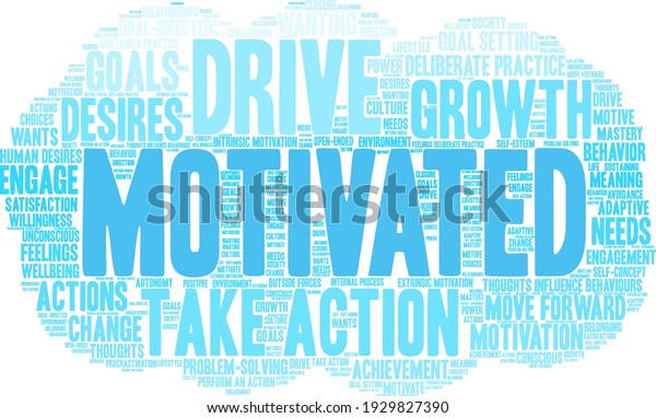 Motivated Word Cloud On White Background Stock Vector (Royalty Free ...
