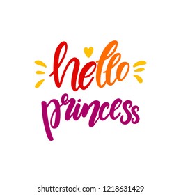 Motivating Phrase Lettering Vector Hello Princess: เวกเตอร์สต็อก (ปลอด ...