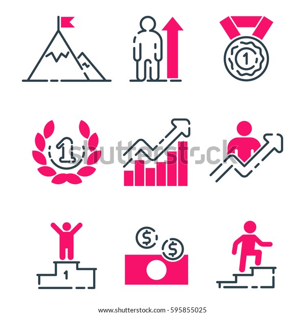 Motivation concept chart pink icon business strategy development design ...