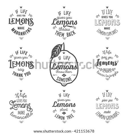 Motivation Quotes About Lemons Poster Design Stock Vector (Royalty Free ...
