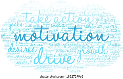 Motivation Word Cloud On White Background Stock Vector (Royalty Free ...