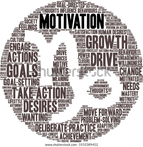 Motivation Word Cloud On White Background Stock Vector (Royalty Free ...