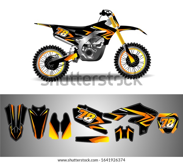 Motocross Decal Wrap Design Vector Graphic Stock Vector (Royalty Free ...