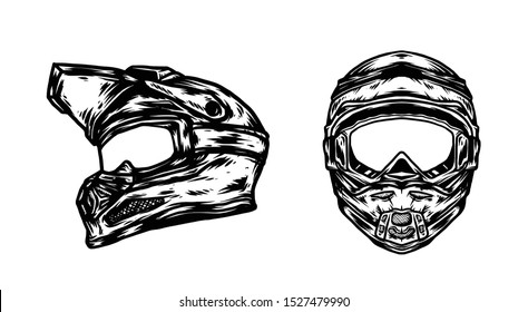 Vektor Stok Motocross Helm Custom Vector Racing (Tanpa Royalti ...