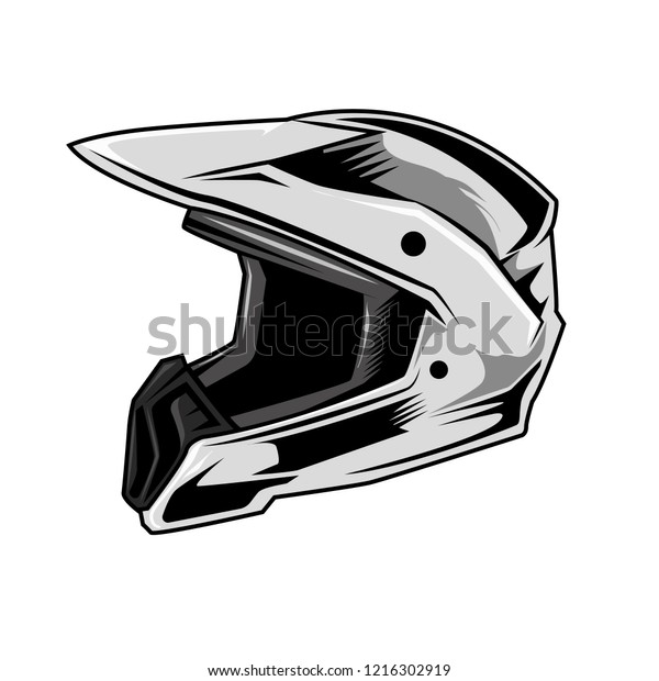 Motocross Helmet Vector Isolated: vector de stock (libre de regalías ...