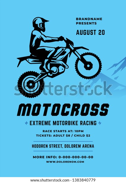 Motocross Poster Flyer Event Modern Typography Stock Vector (Royalty ...