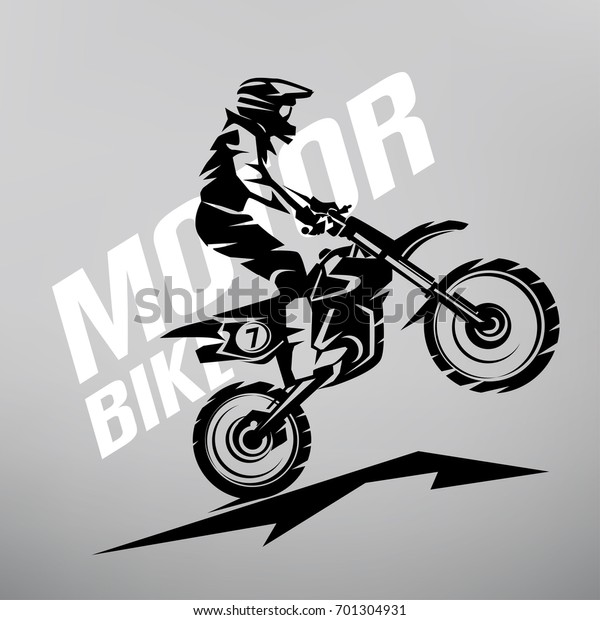 Motocross Stylized Vector Symbol Design Elements Stock Vector (Royalty ...
