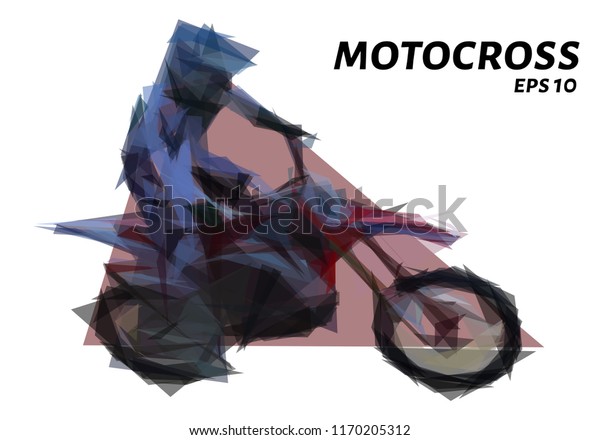 Motocross Triangles Low Polys Motorcycle Vector Stock Vector (Royalty ...