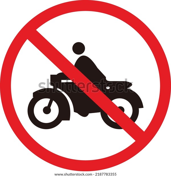 Motor Cycles Prohibited Red Sign Stock Vector (Royalty Free) 2187783355 ...