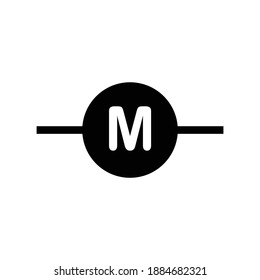 Motor Electric Circuit Symbol Vector Illustration Stock Vector (Royalty ...