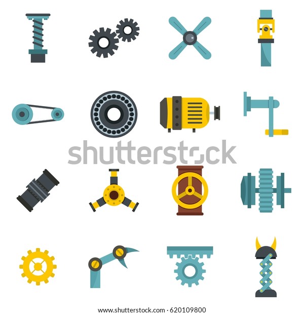 Motor Gears Icons Set Logo Flat Stock Vector (Royalty Free) 620109800 ...
