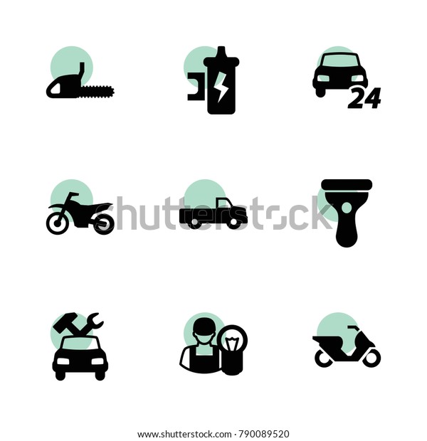 Motor Icons Vector Collection Filled Motor Stock Vector (Royalty Free ...