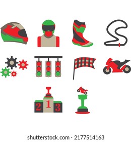 Motor Racing Icons Sets Flat Classic Stock Vector (Royalty Free ...
