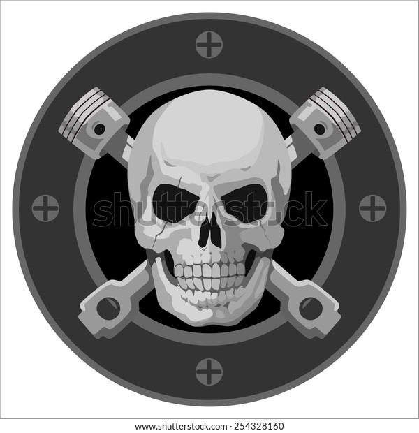 Motor Skull Emblem Vector Logo Graphic Stock Vector (Royalty Free ...